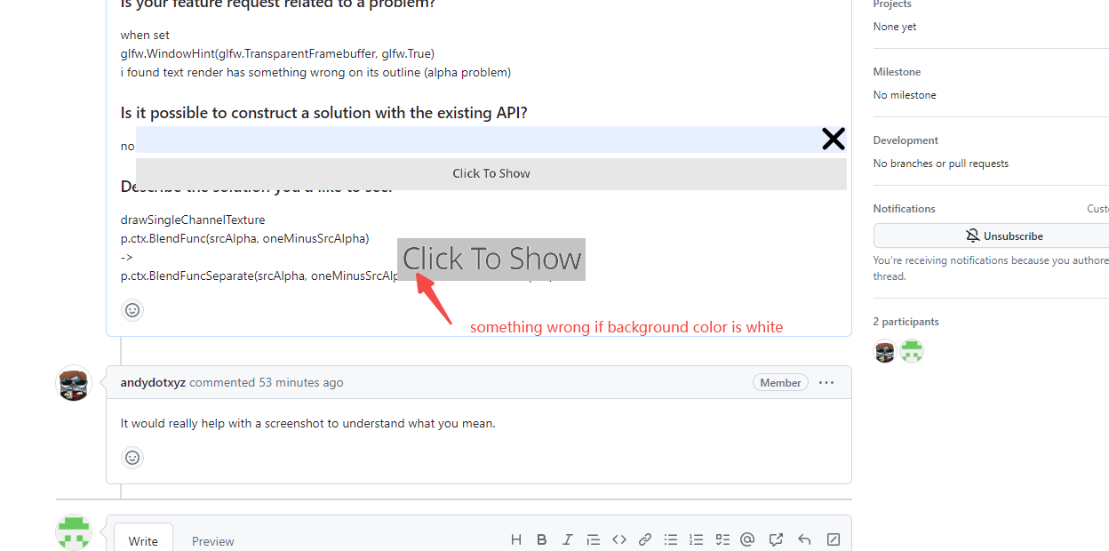 text render blend func may use BlendFuncSeparate better · Issue #3923 · fyne-io/fyne · GitHub