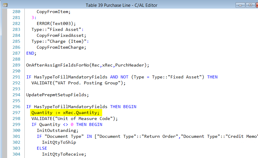 Please refactor the new Event OnAfterAssignFieldsForNo(...) in Table 39 ...