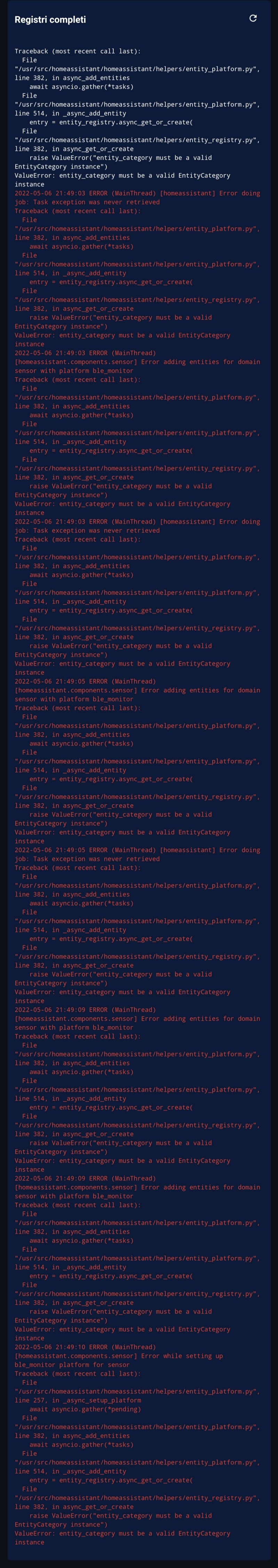 [Bug]: Error adding entities for domain sensor with platform ble_monitor · Issue #857 · custom ...