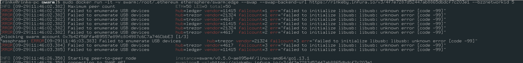 Failed to enumerate USB devices · Issue #1837 · ethersphere/swarm · GitHub