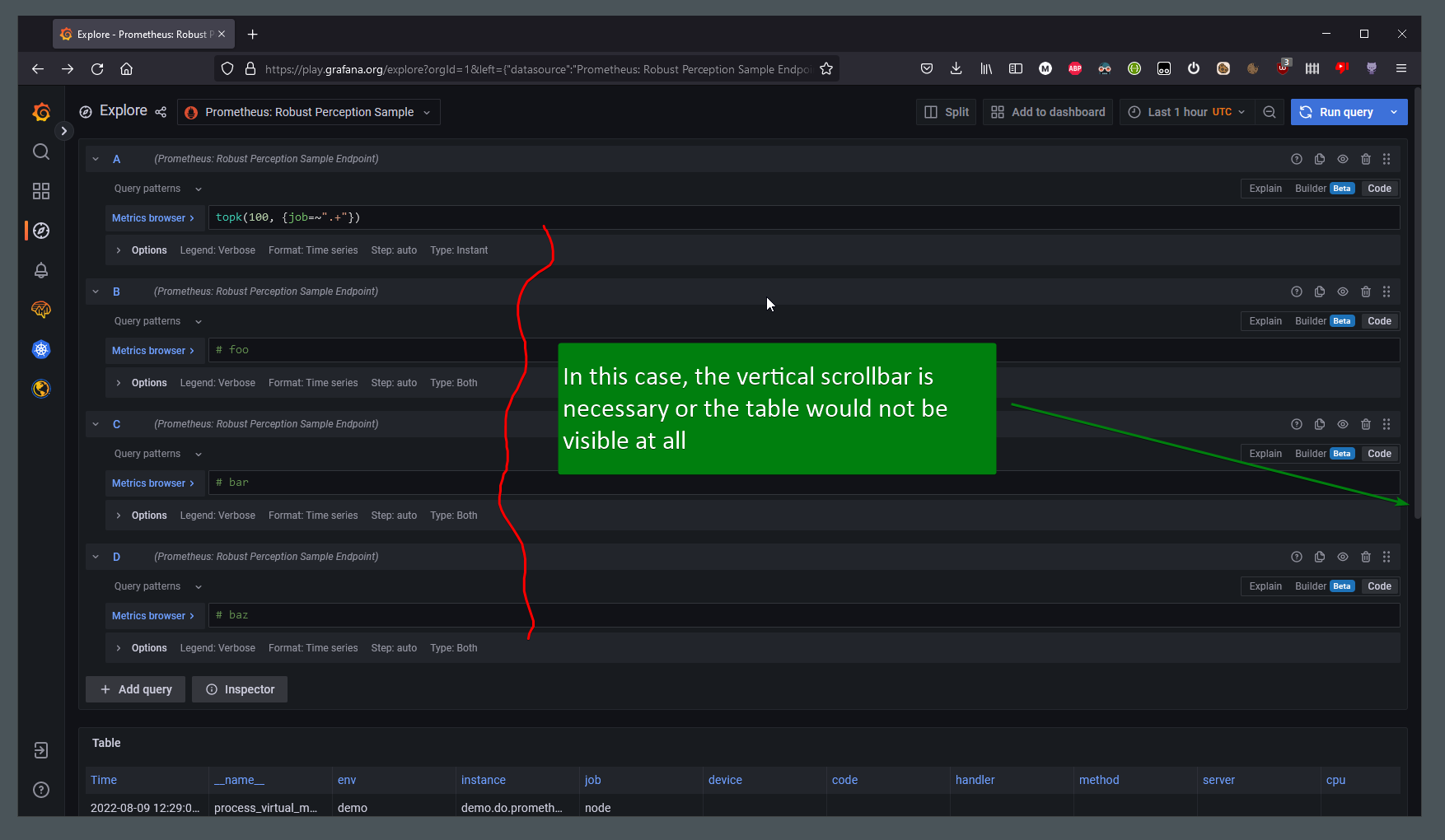 Table Scrollbars not always usable · Issue #52136 · grafana/grafana · GitHub