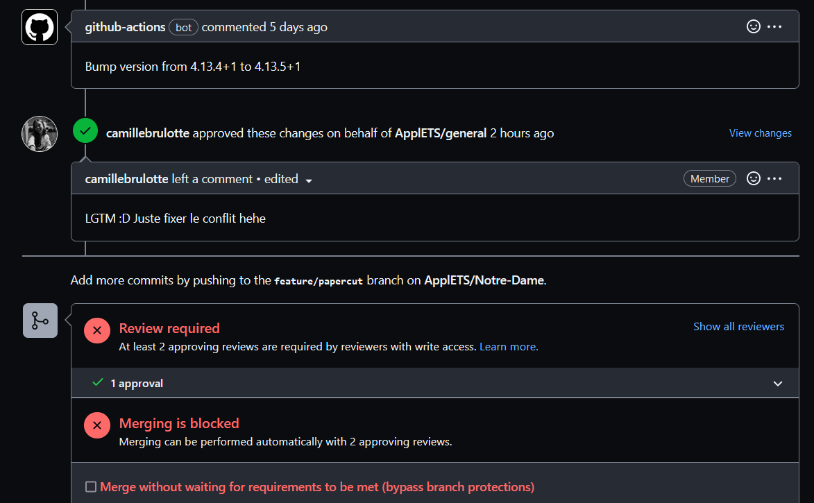 CI jobs not running after github-actions bot commits · Issue #681 · ApplETS/Notre-Dame · GitHub