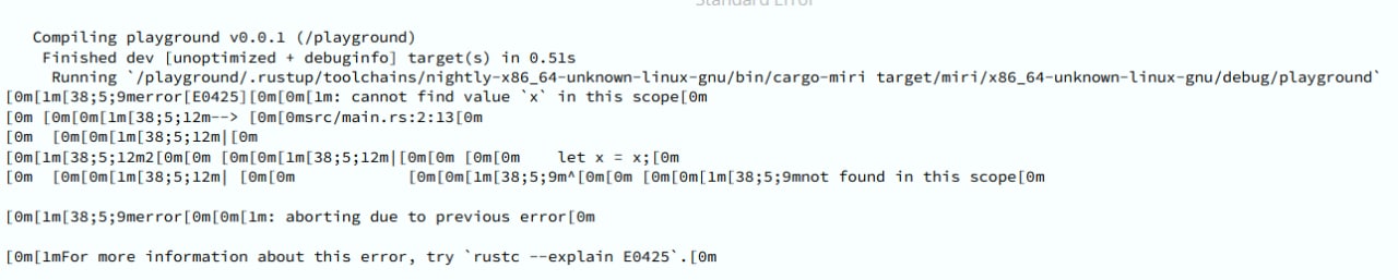 Validation using miri outputs results with ANSI escapes intermixed · Issue #821 · rust-lang/rust ...