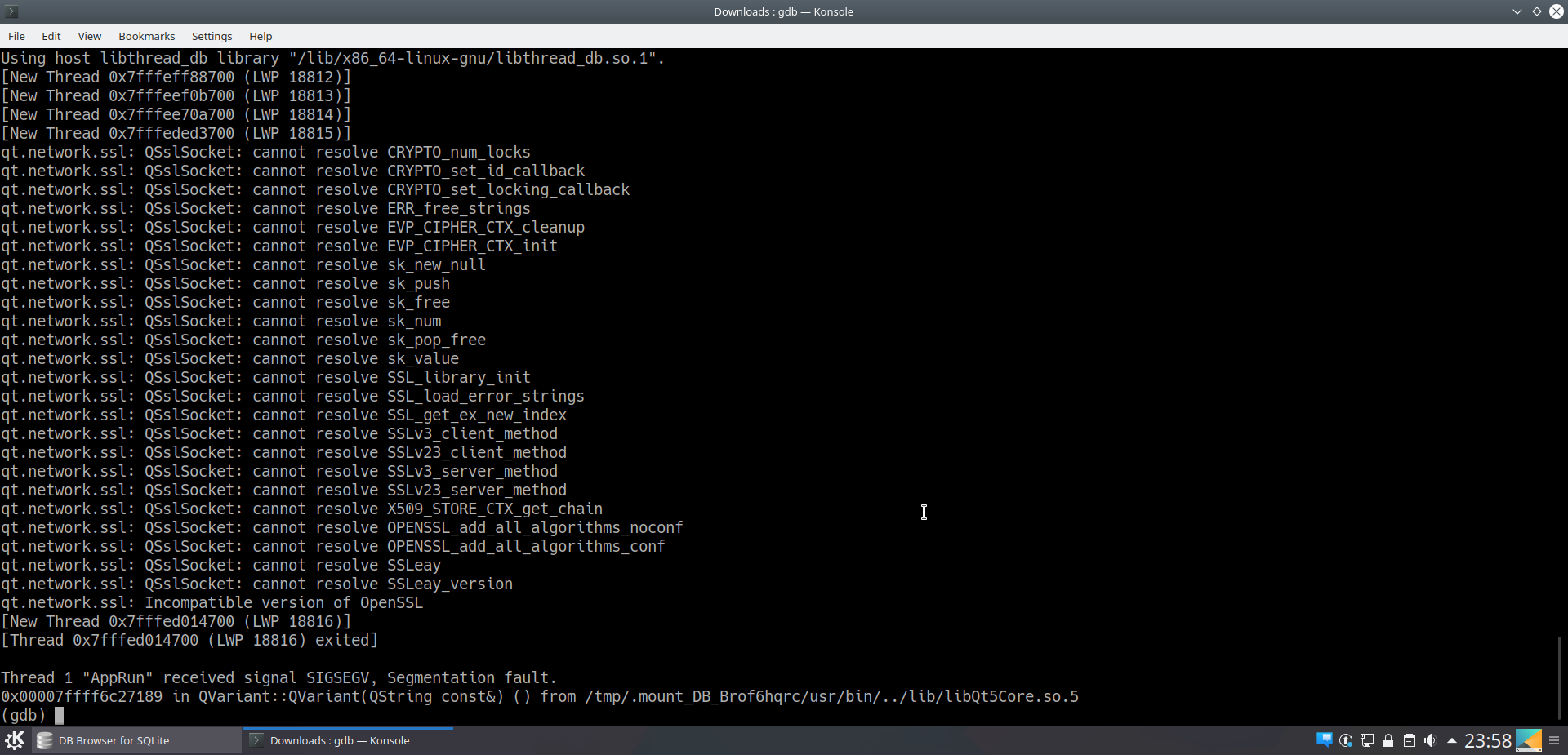 Segmentation fault by opening Preferences tab (Kubuntu 18.10 - 64 bit ...