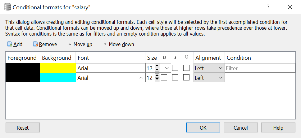 Add options (toolbar) to format rows - cells into the Browse Data tab (colours etc) · Issue ...