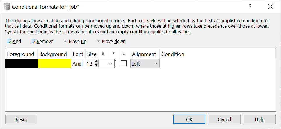 Add options (toolbar) to format rows - cells into the Browse Data tab (colours etc) · Issue ...