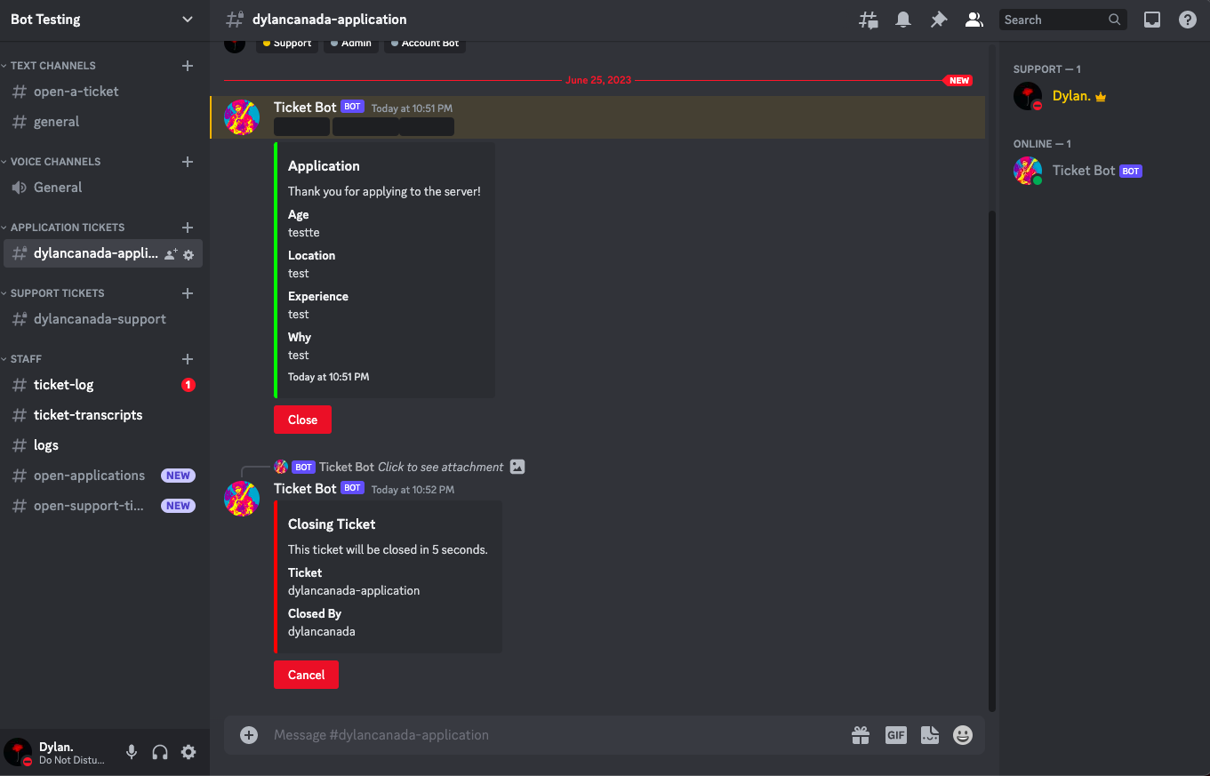 GitHub - dylan0356/TicketBot: A discord JS ticket bot with minimal ...