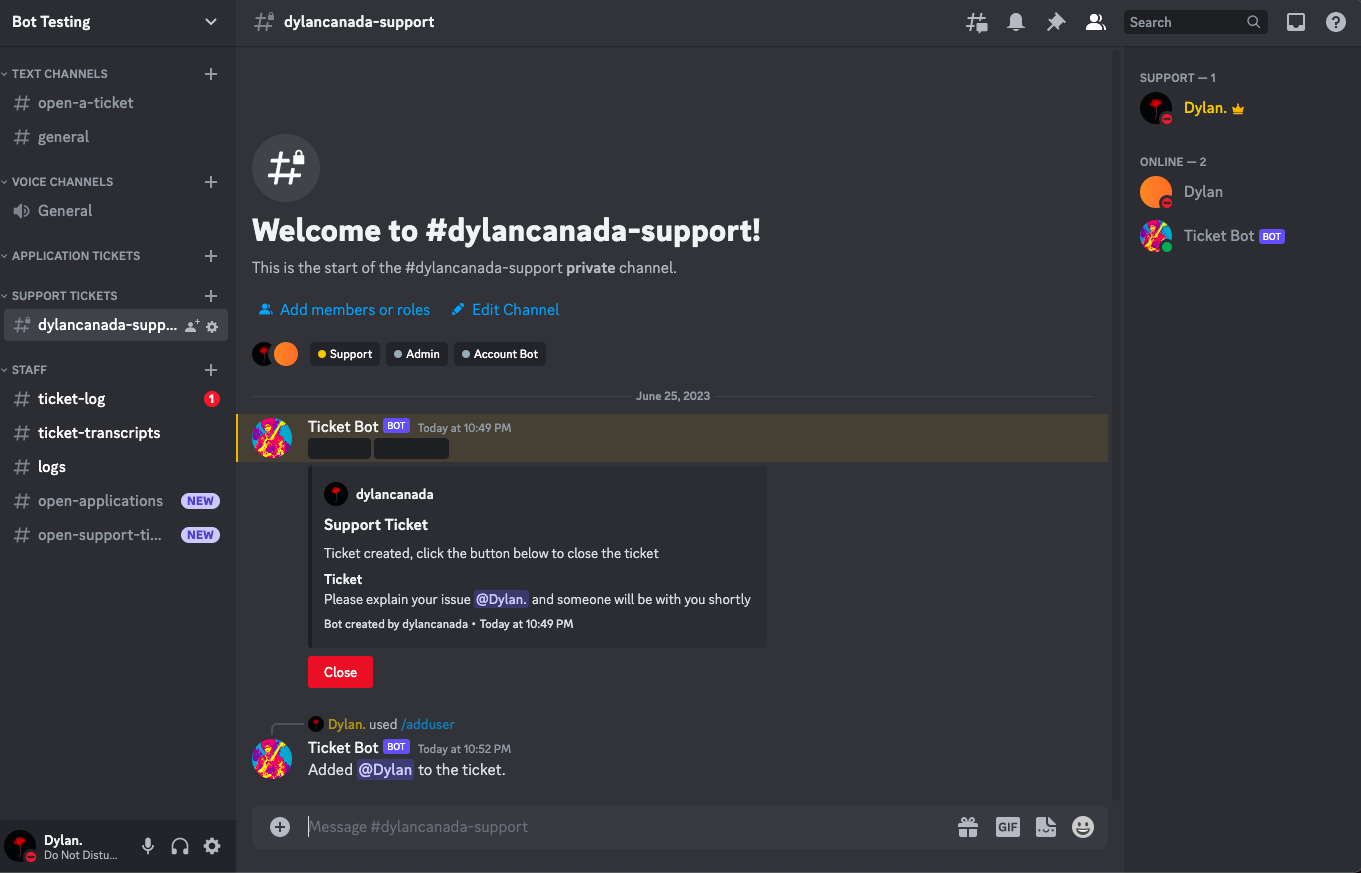 GitHub - dylan0356/TicketBot: A discord JS ticket bot with minimal moderation tools added