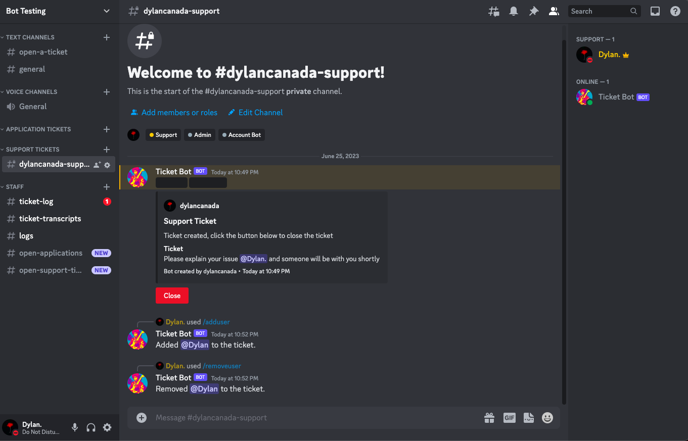 GitHub - dylan0356/TicketBot: A discord JS ticket bot with minimal moderation tools added