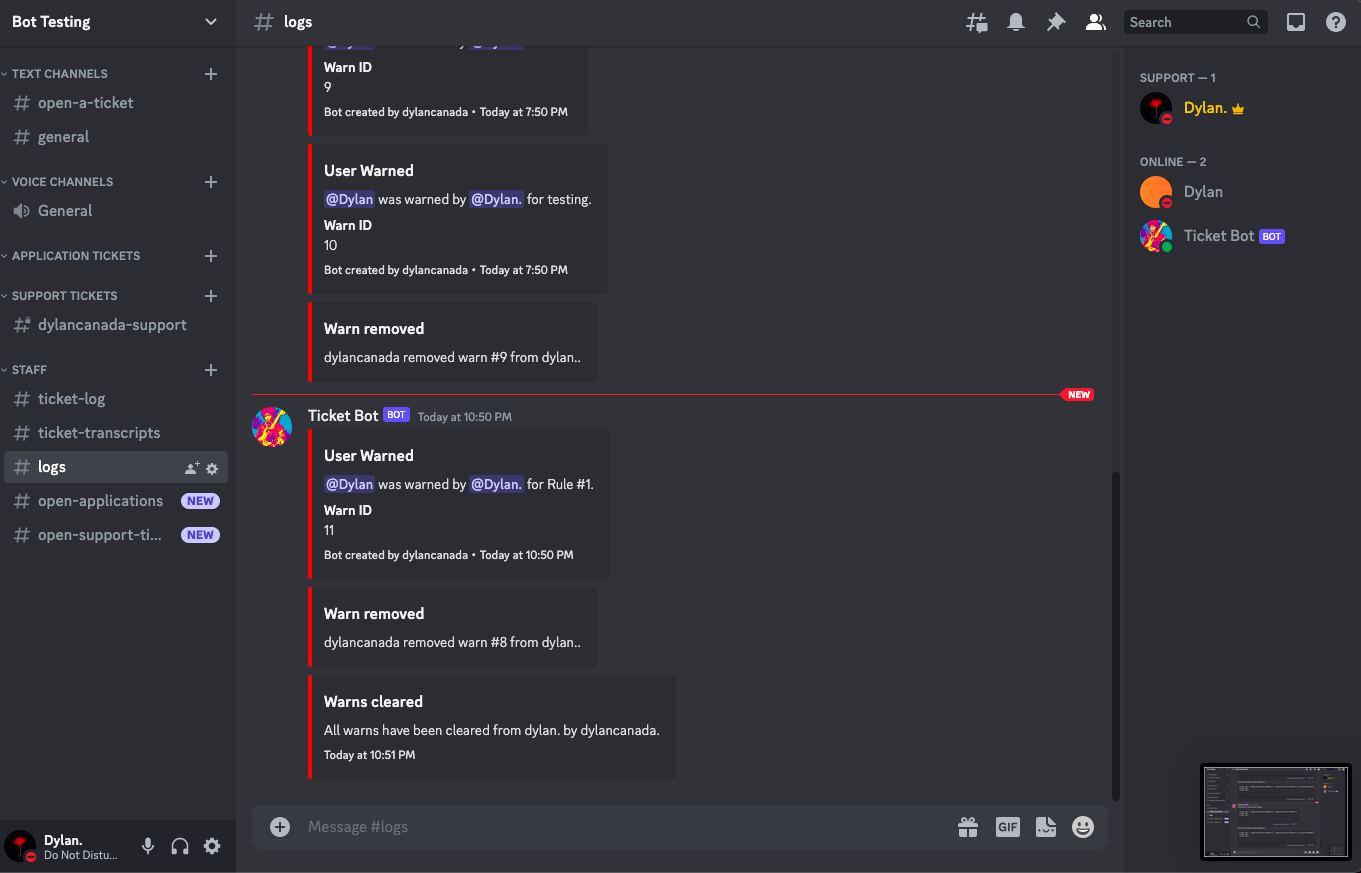 GitHub - dylan0356/TicketBot: A discord JS ticket bot with minimal ...
