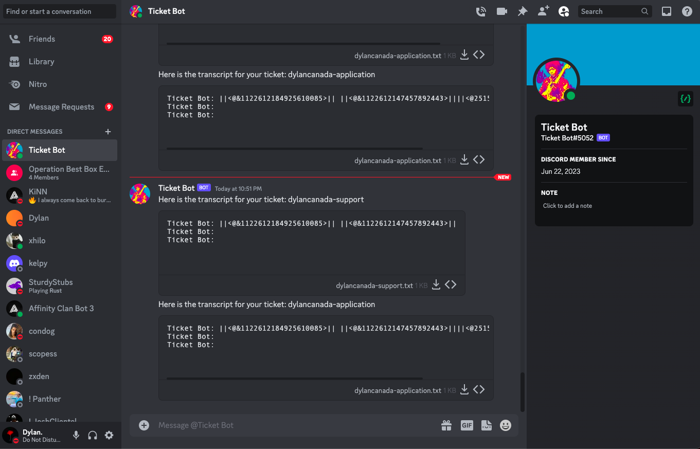 GitHub - dylan0356/TicketBot: A discord JS ticket bot with minimal moderation tools added