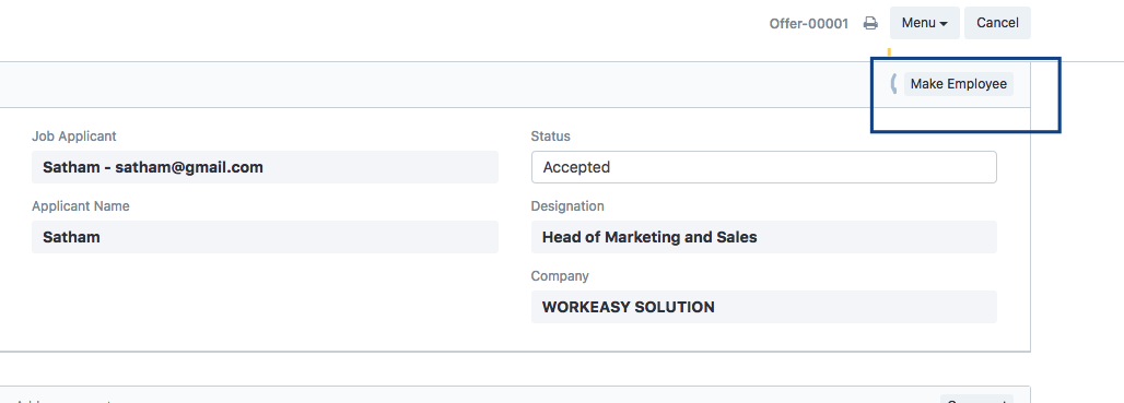 Issue Identified ::HR module - Job applicant to employee - Duplicate ...