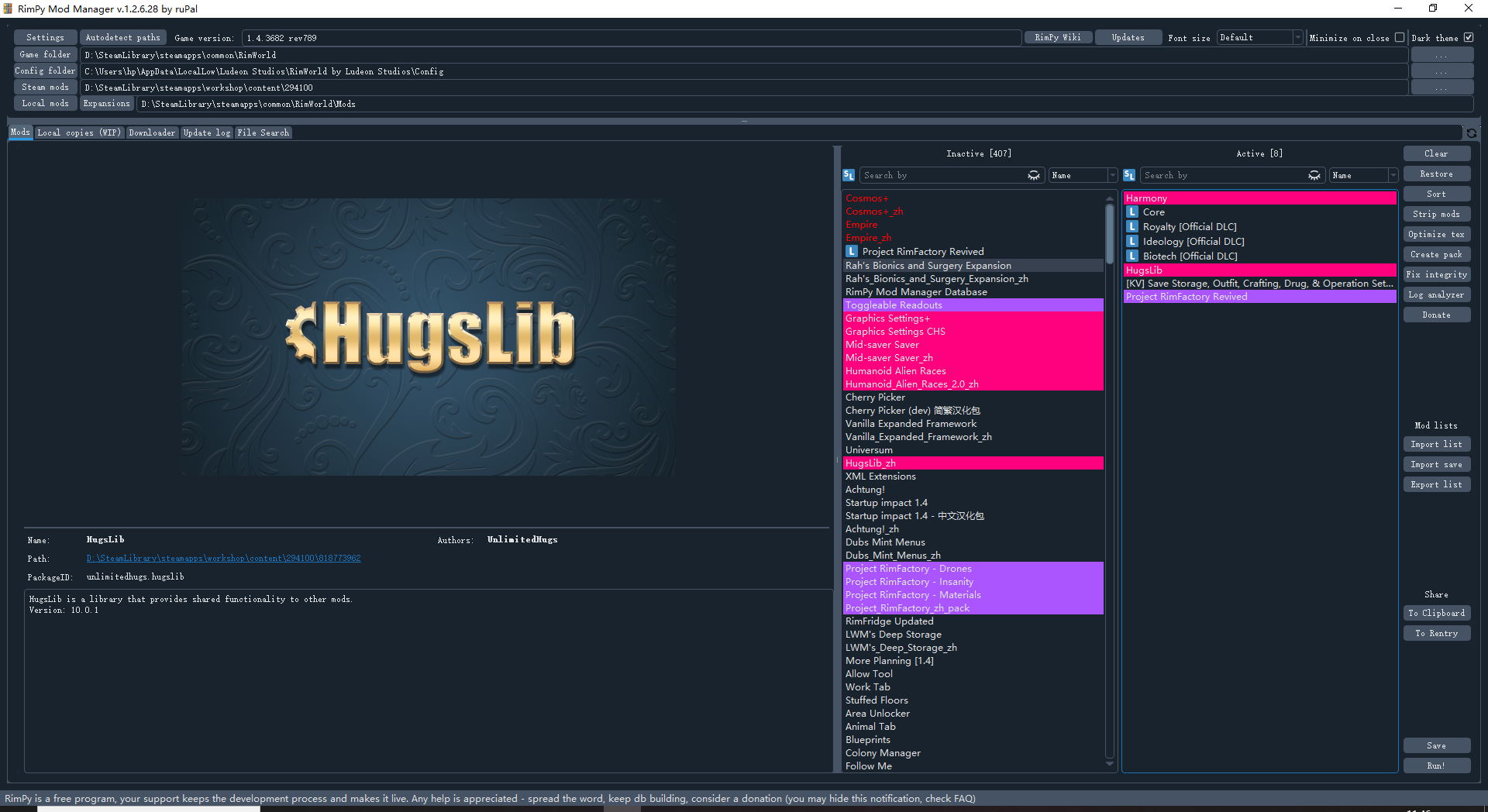 (Bug report) Incompatibility's [KV] Save Storage, Outfit, Crafting, Drug, & Operation Settings ...