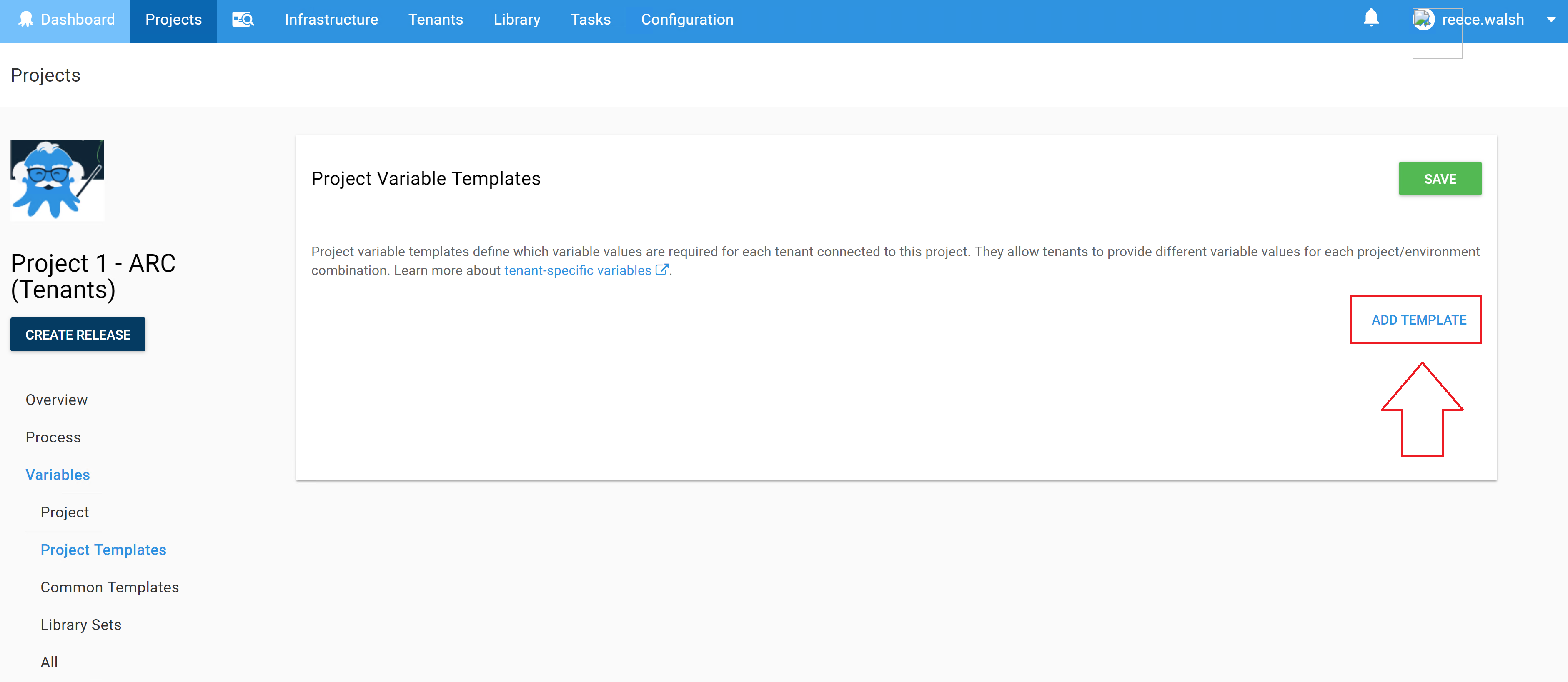 Project Variable Templates shows VariableName twice instead of Label ...