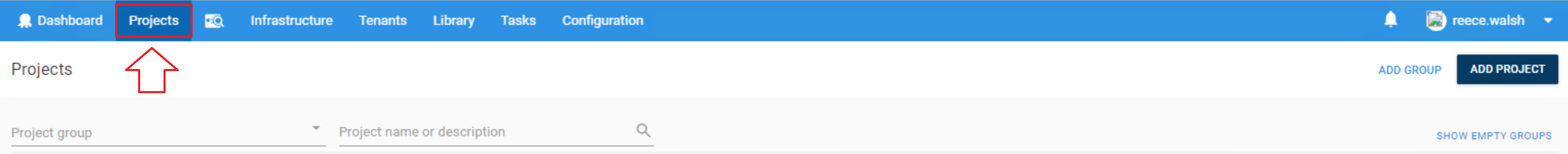 Empty Project Groups not appearing in Projects area using `Show Empty Groups` filter · Issue ...