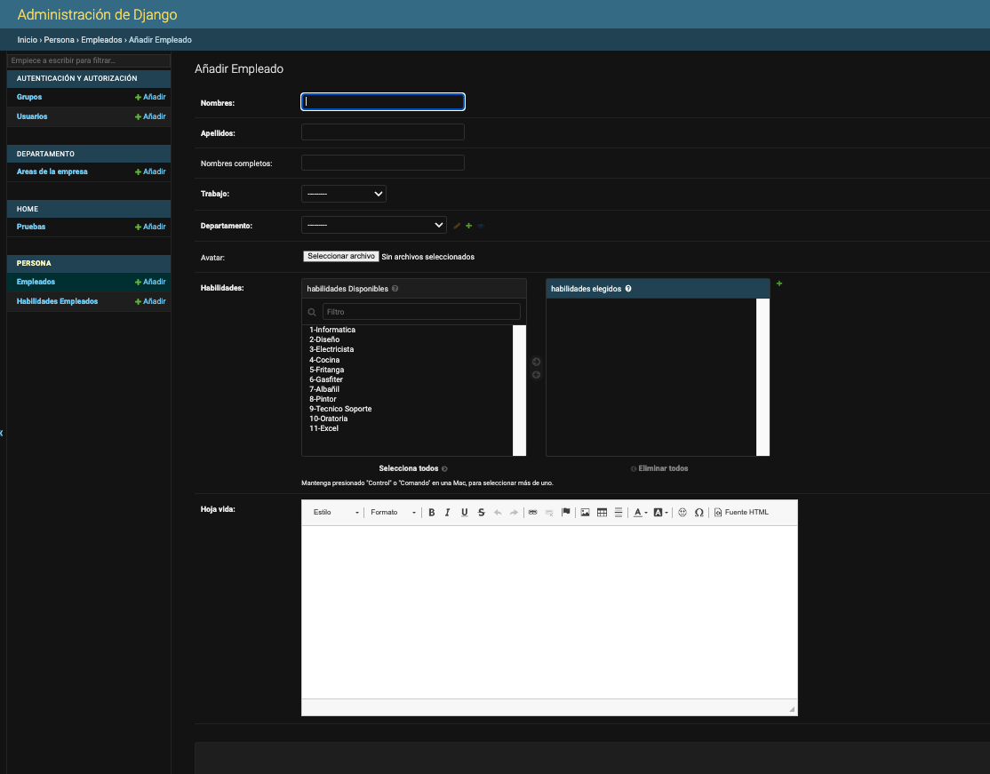 GitHub - JorgeRomeroC/empleados: Buenas practicas en Django, estructura ...