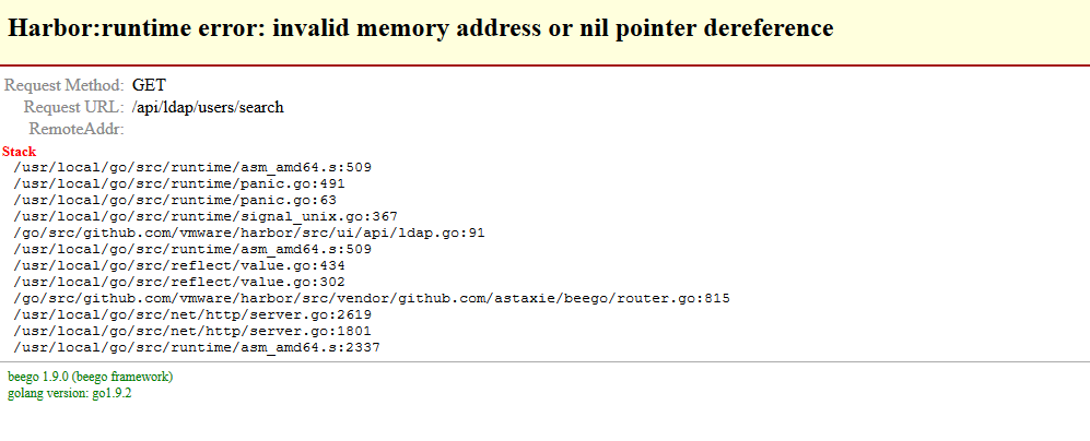 Bug Invalid Memory Address Or Nil Pointer Dereference · Issue 6843 · Goharborharbor · Github