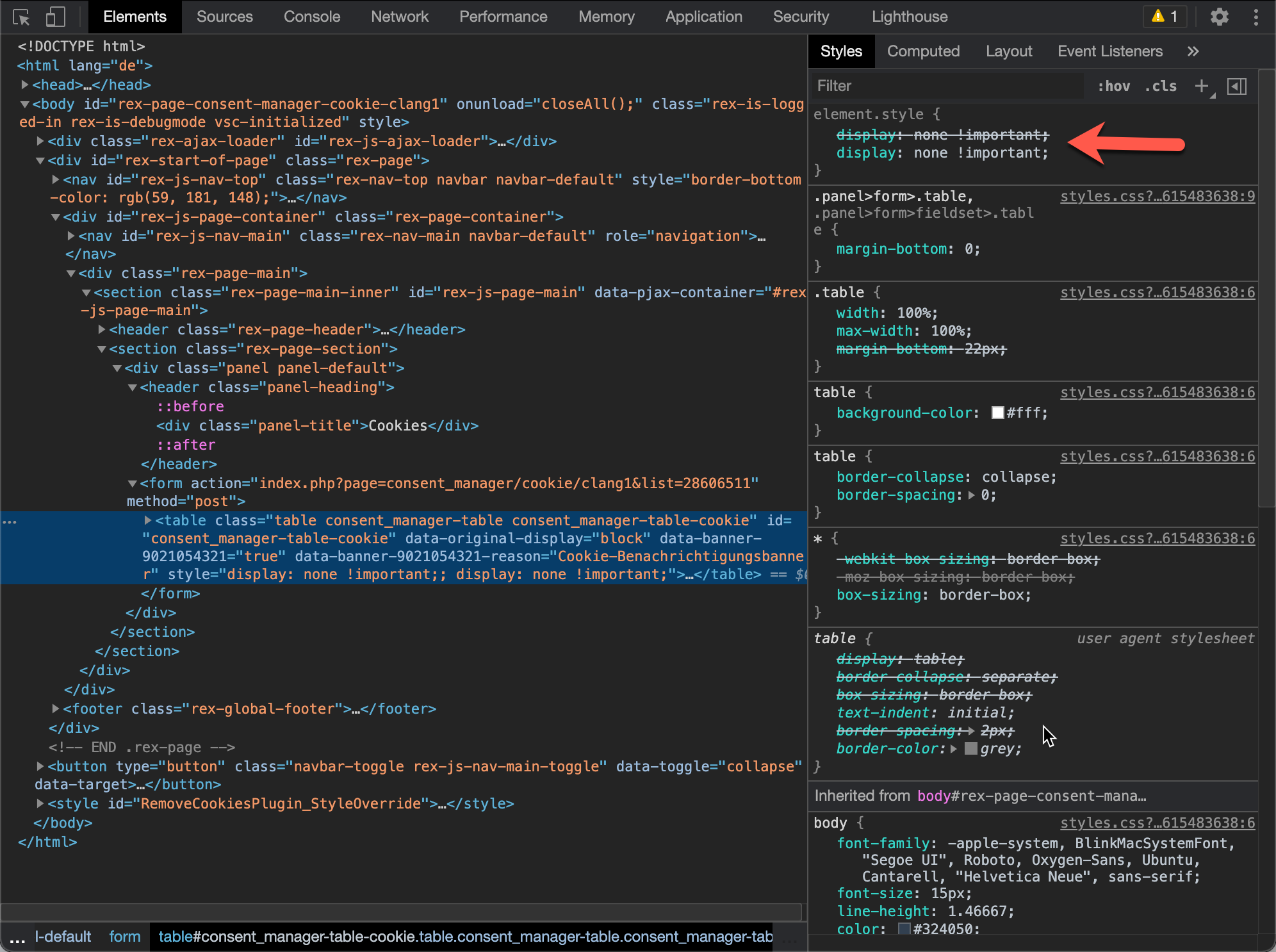Cookie Tabelle nicht sichtbar · Issue #146 · FriendsOfREDAXO/consent ...