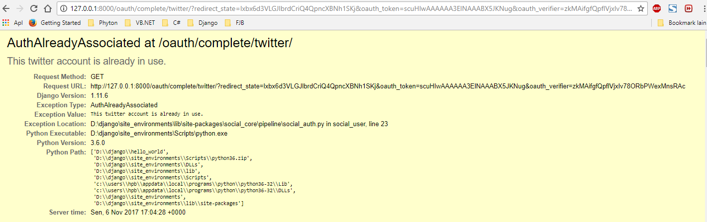 How To Handle When Another Account Is Already Registered · Issue 96 · Python Social Auth 