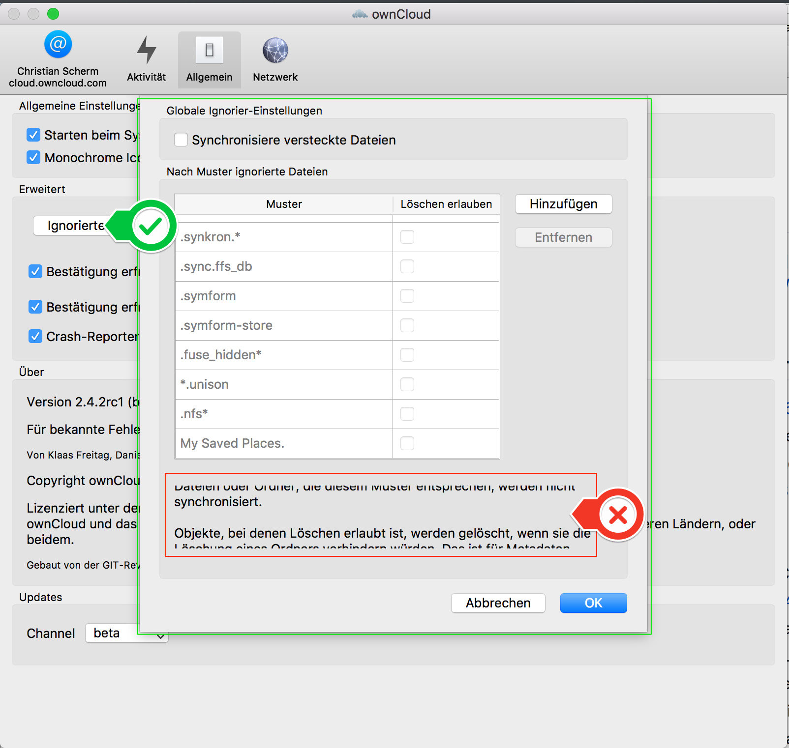 [macOS] Missing scrollbar for explanation text in settings for ignored files · Issue #6641 ...