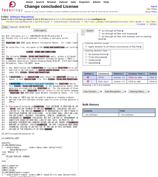 Bulk Recognition Not Working · Issue 1089 · Fossology Fossology · Github