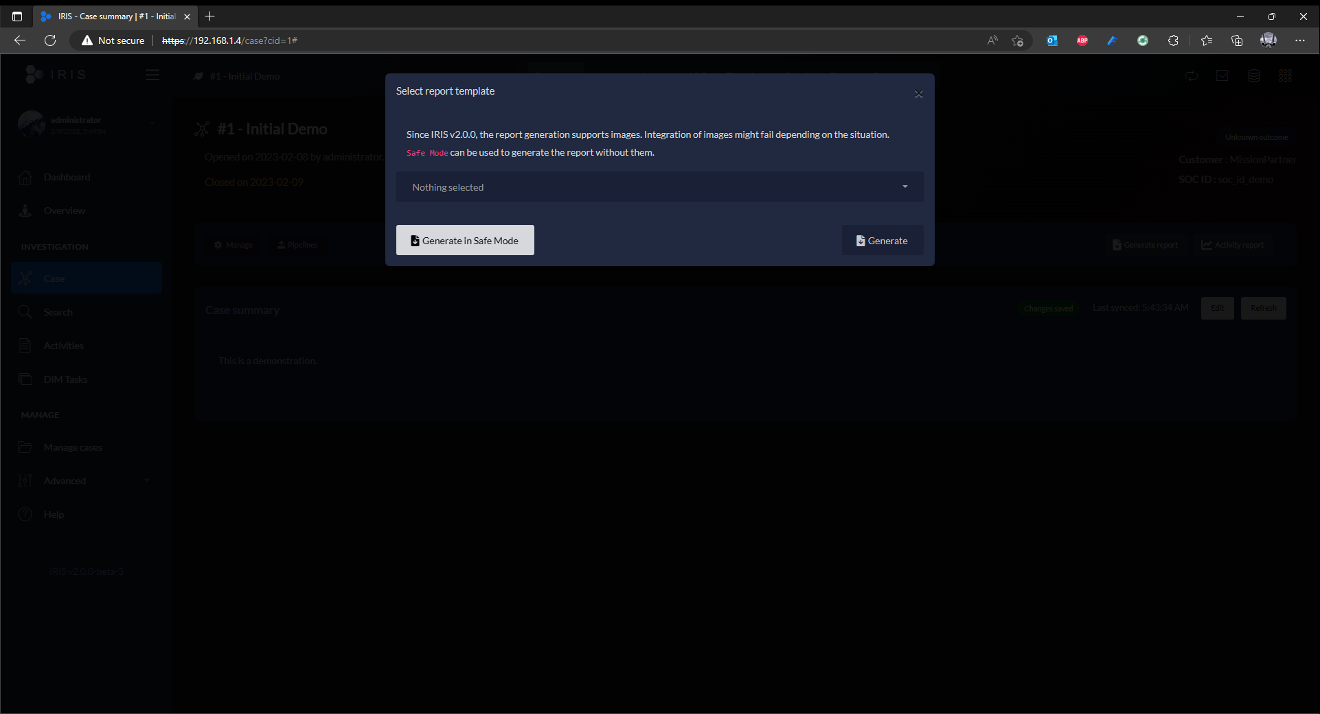 [BUG] If no report template is defined, the error page is not helpful. · Issue #193 · dfir-iris ...