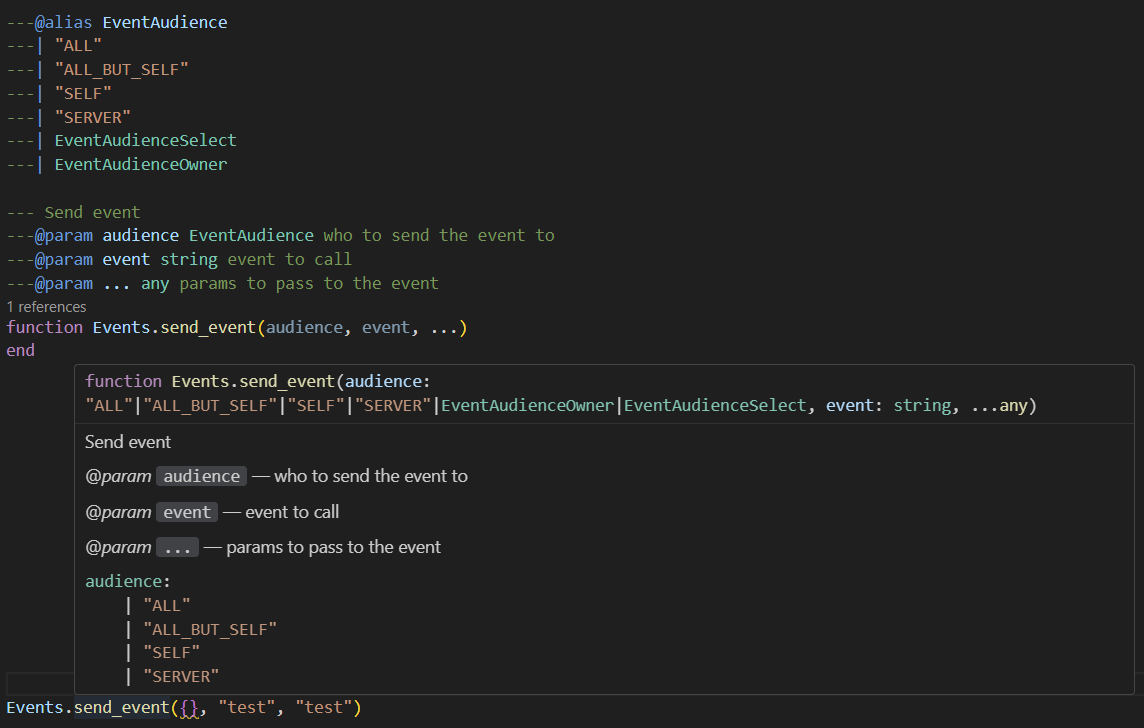 Issues With Event Function Definition · Issue 2279 · Lualslua Language Server · Github 5138