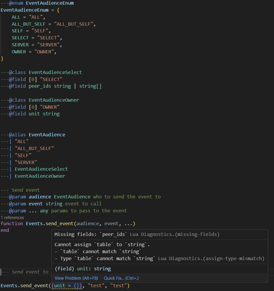 Issues with event function definition · Issue #2279 · LuaLS/lua ...