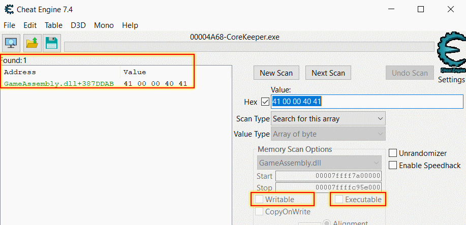 Using custom AoB scan regions causes no results. · Issue #157 · erfg12/memory.dll · GitHub
