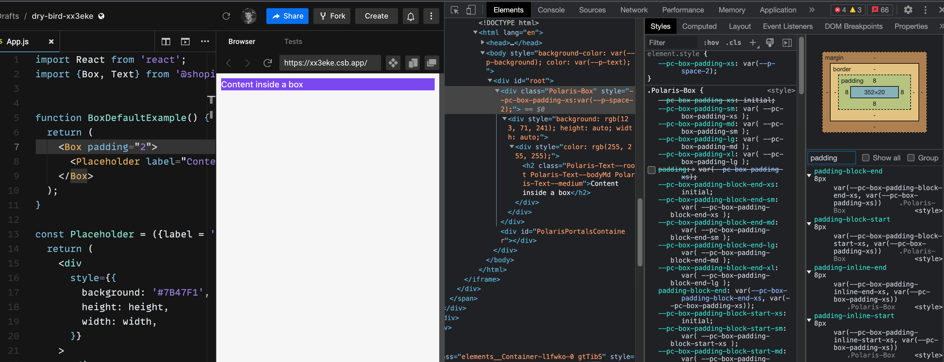 Box Padding Concise Prop Interface · Issue 7791 · Shopifypolaris · Github