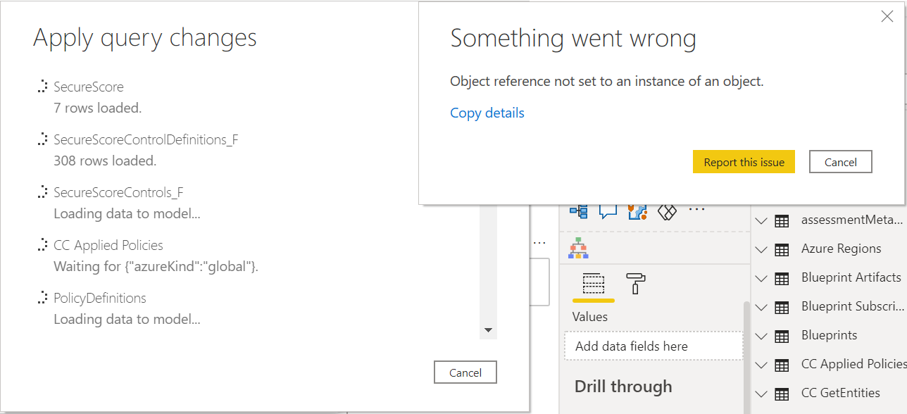 Unable to get either report to connect to MSDN Azure subscription ...