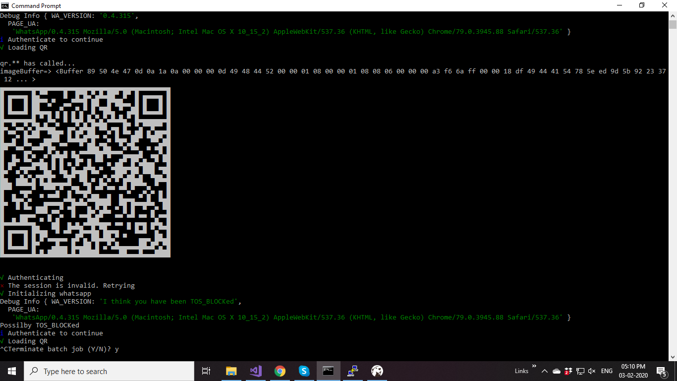 getting invalid session with TOS Block error · Issue #88 · open-wa/wa-automate-nodejs · GitHub