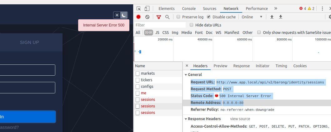 500 Internal server error when login · Issue #1034 · openware/barong · GitHub