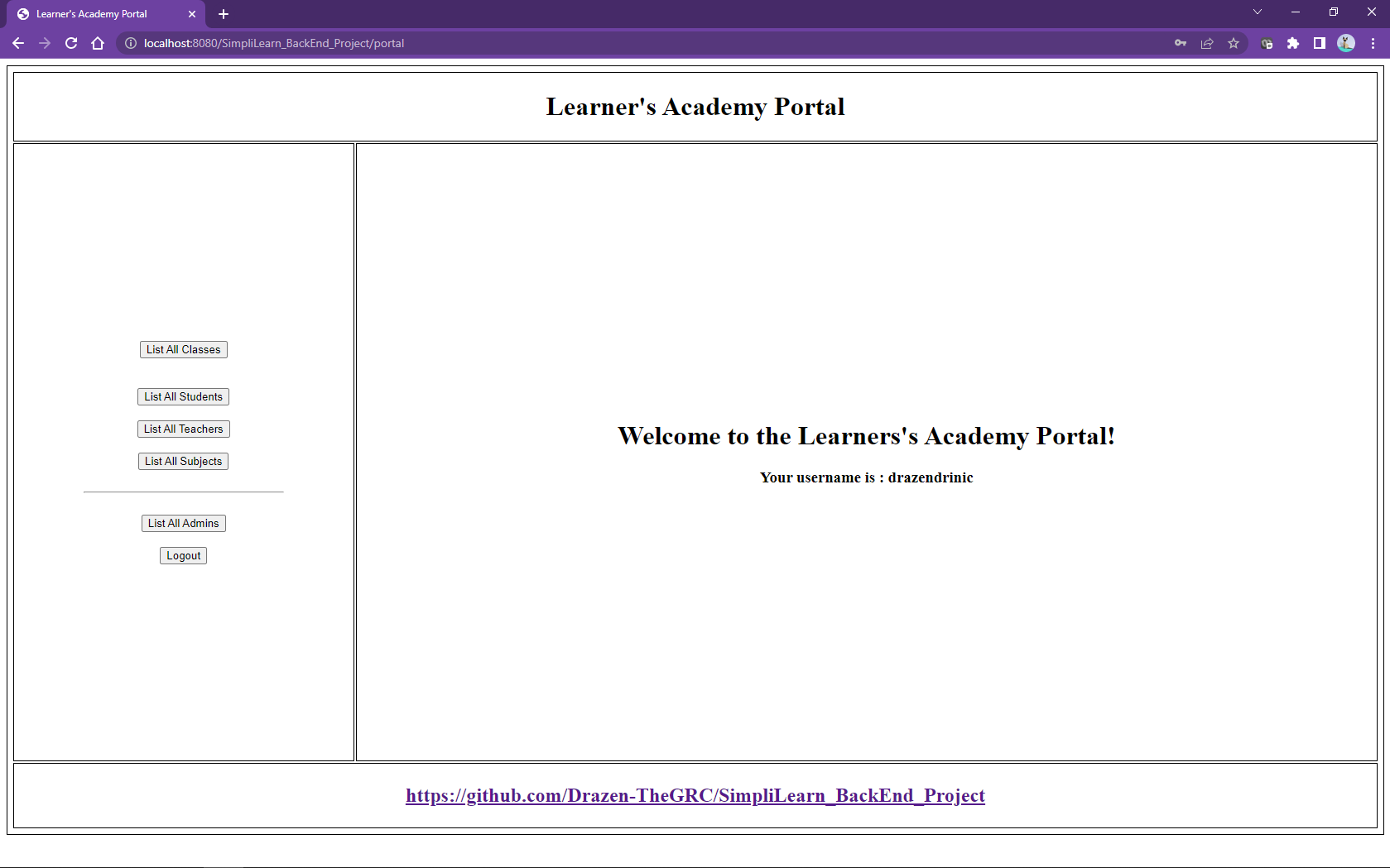 GitHub - Drazen-TheGRC/SimpliLearn_BackEnd_Project: SimpliLearn phase 2 backend project ...