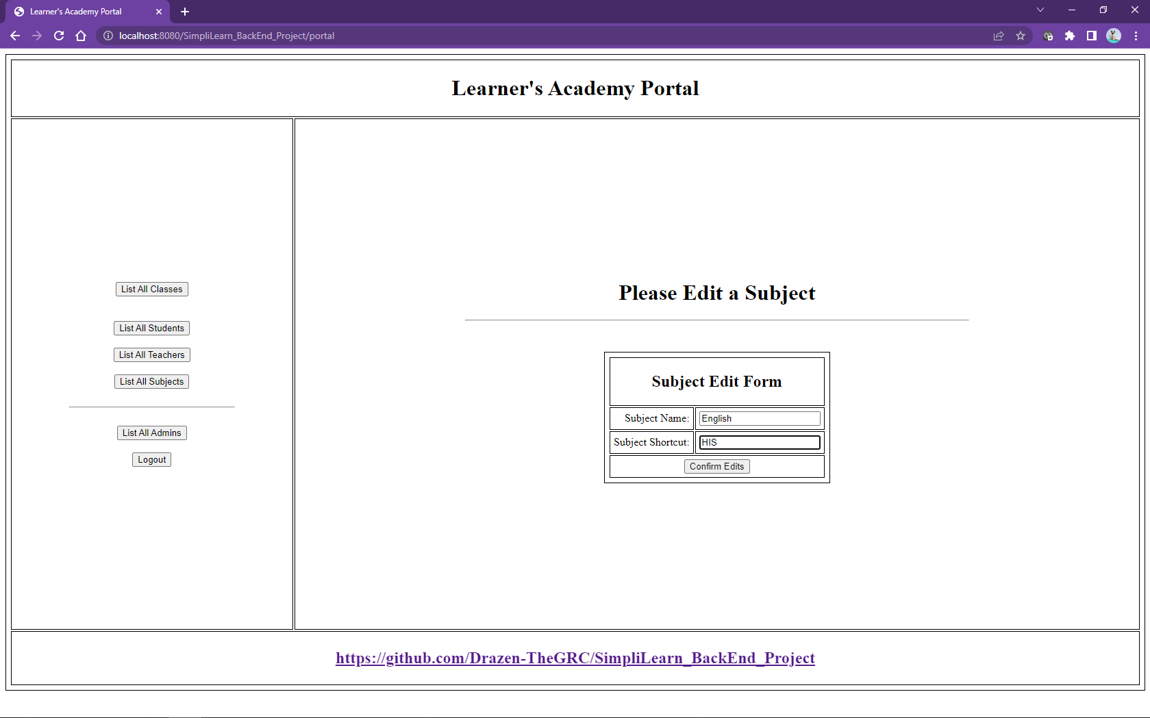 GitHub - Drazen-TheGRC/SimpliLearn_BackEnd_Project: SimpliLearn phase 2 backend project ...