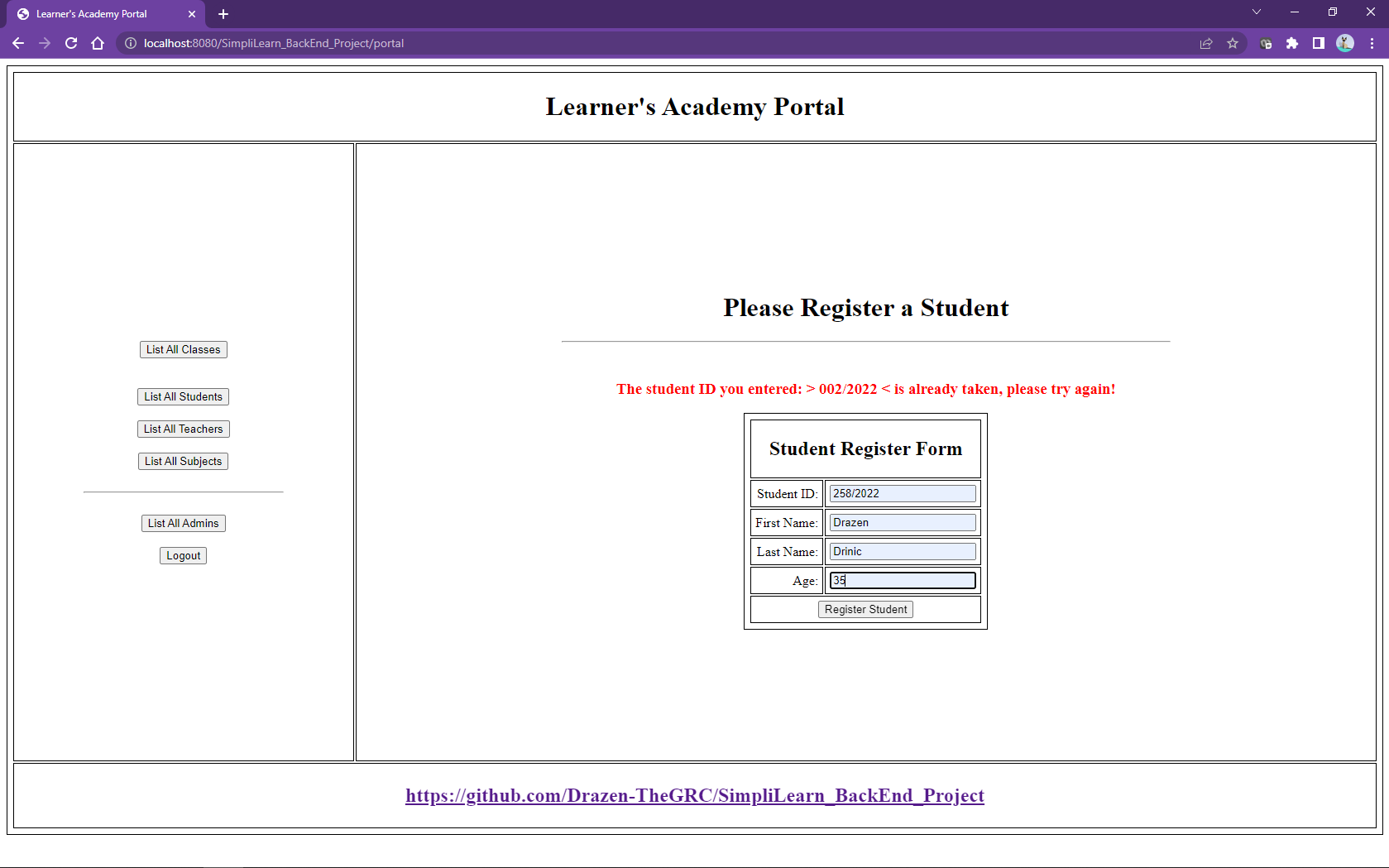GitHub - Drazen-TheGRC/SimpliLearn_BackEnd_Project: SimpliLearn phase 2 backend project ...