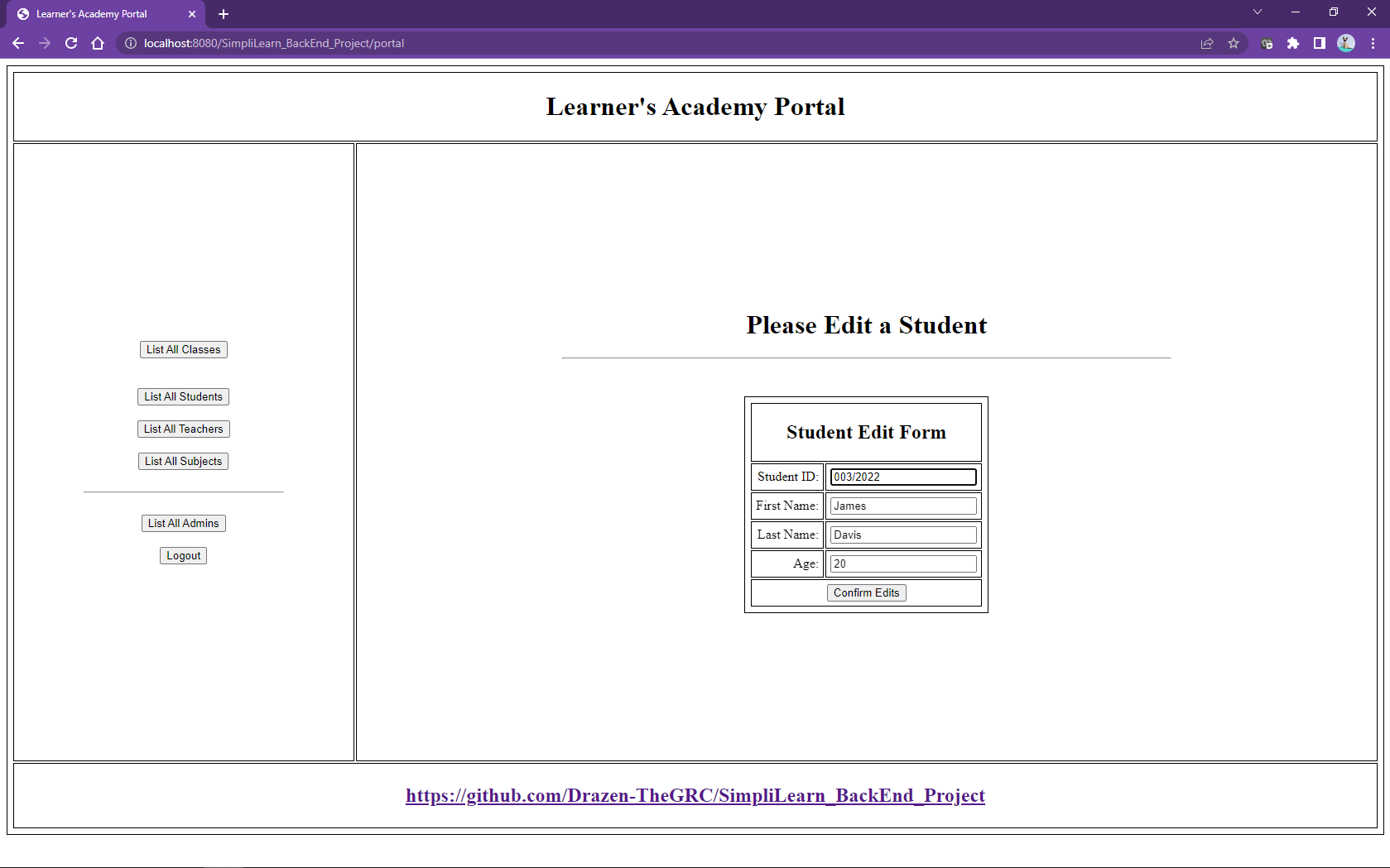 GitHub - Drazen-TheGRC/SimpliLearn_BackEnd_Project: SimpliLearn phase 2 backend project ...