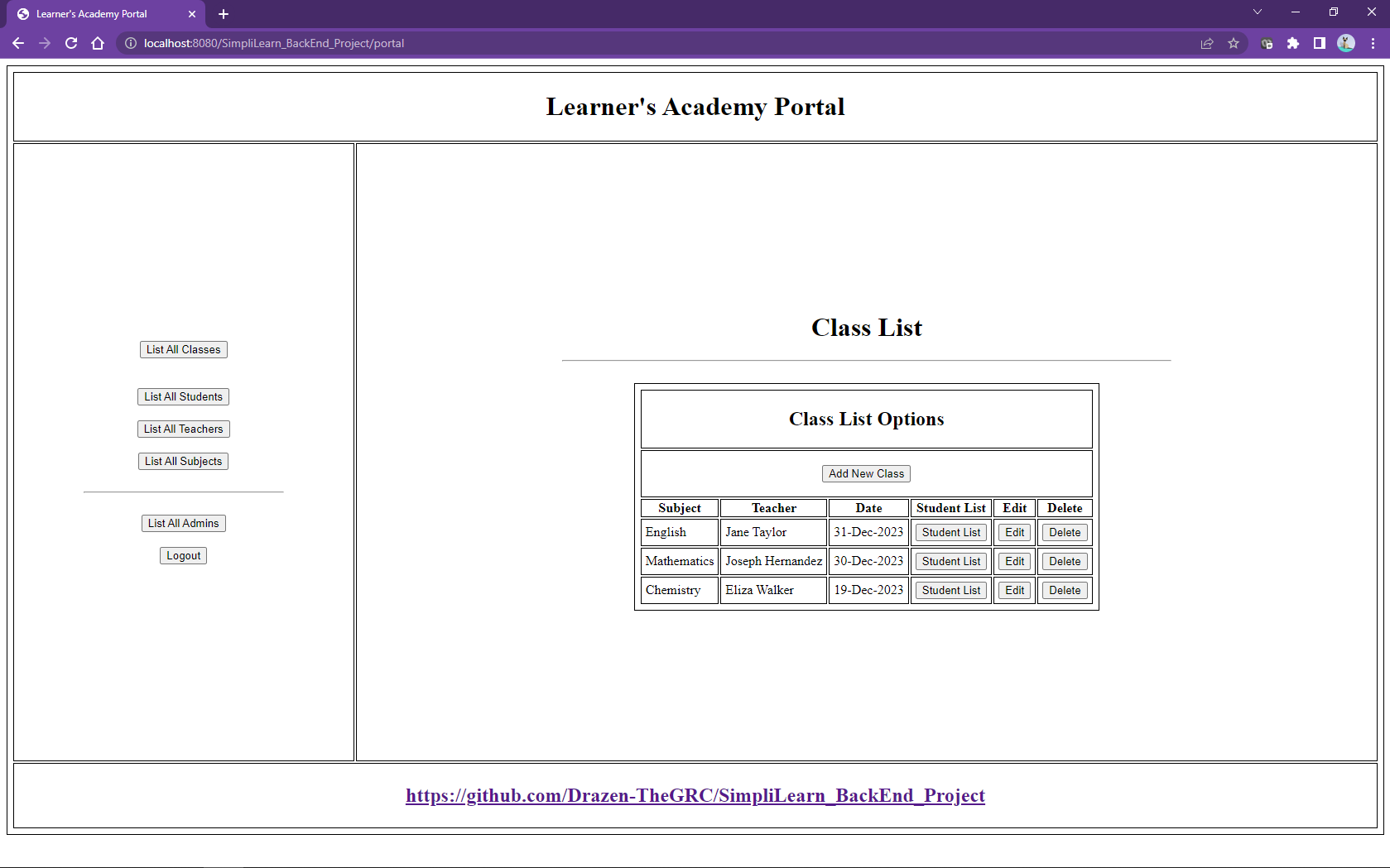 GitHub - Drazen-TheGRC/SimpliLearn_BackEnd_Project: SimpliLearn phase 2 ...