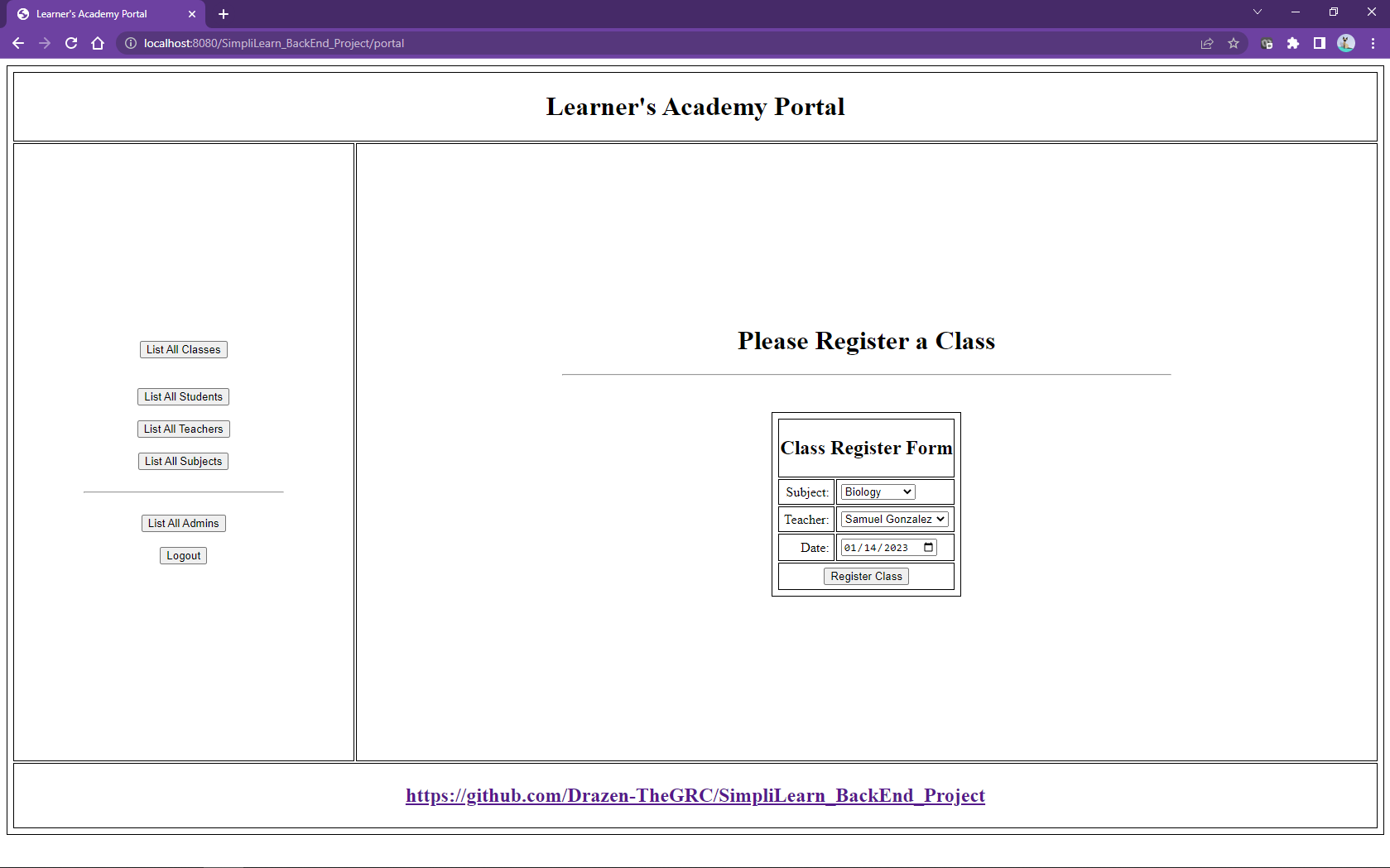 GitHub - Drazen-TheGRC/SimpliLearn_BackEnd_Project: SimpliLearn phase 2 backend project ...
