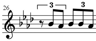 Tuplets (e.g. triplets) with rest note or not on one beam not bracketed ...