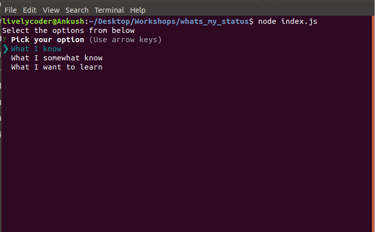 GitHub - lifeLessCoder/whats_my_status: A CLI using nodejs