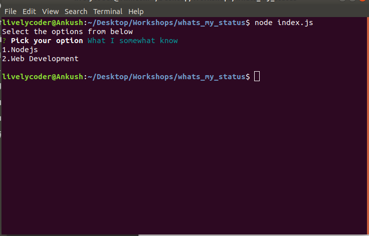 GitHub - lifeLessCoder/whats_my_status: A CLI using nodejs