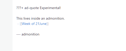 Issues with non-codeblock syntax · Issue #57 · javalent/admonitions · GitHub
