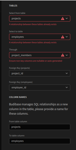 [BUDI-6776] A relationship between two tables should be able to exist in multiple contexts ...