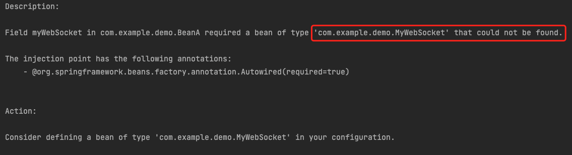 使用 Serverendpoint修饰但不用 Component时,其它bean注入该bean时会报 Bean Could Not Be Found 异常 · Issue 252