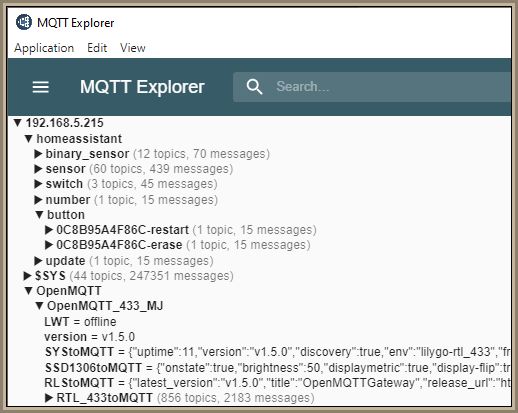 Topics are published above the mqtt base topic. · Issue #1581 · 1technophile/OpenMQTTGateway ...