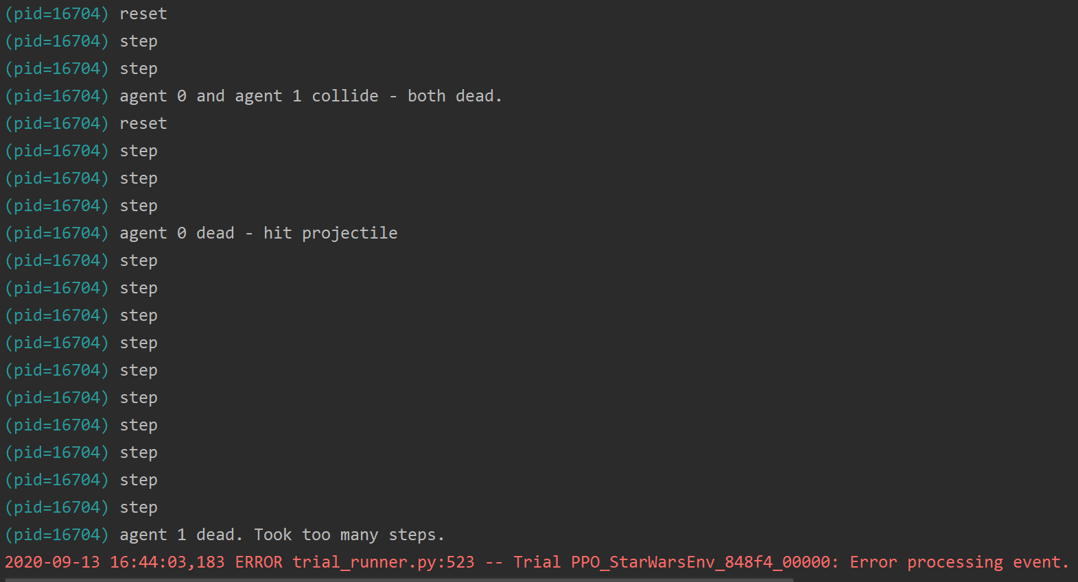[rllib] Multi-agent reset method only working if agents done at the same time (Batches sent to ...
