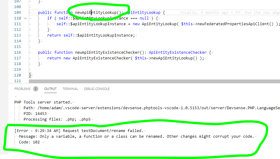 Renaming a function caused an error (code 102) · Issue #95 · DEVSENSE/phptools-docs · GitHub