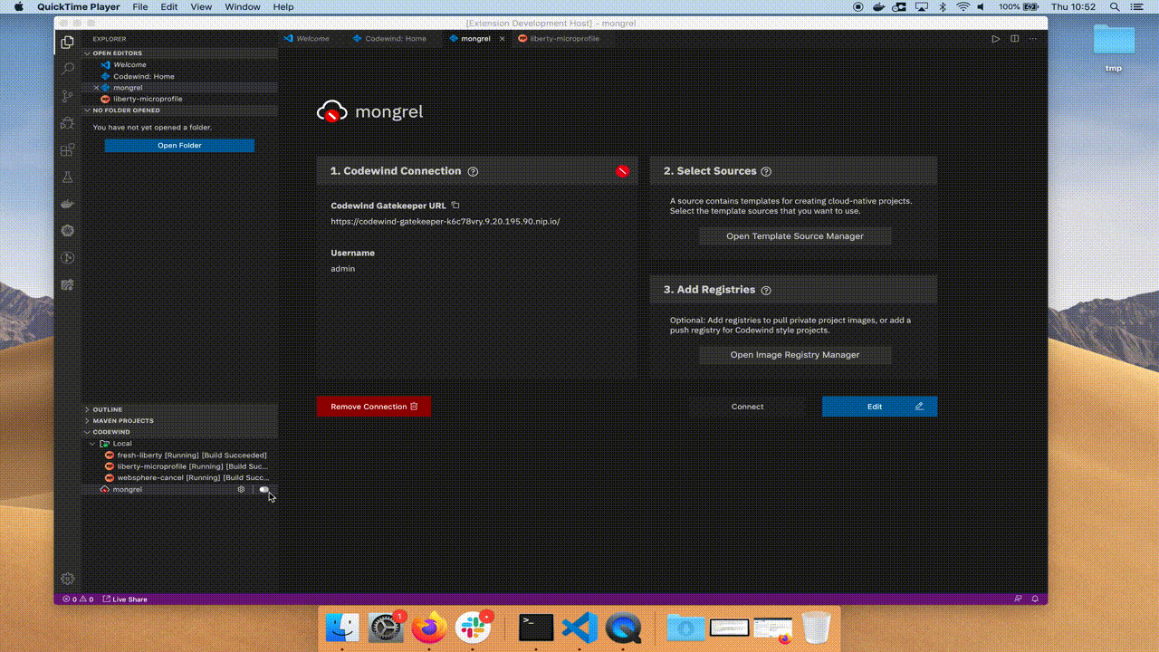[VSCode] Connecting to remote Codewind prevents user editing connection credentials · Issue ...