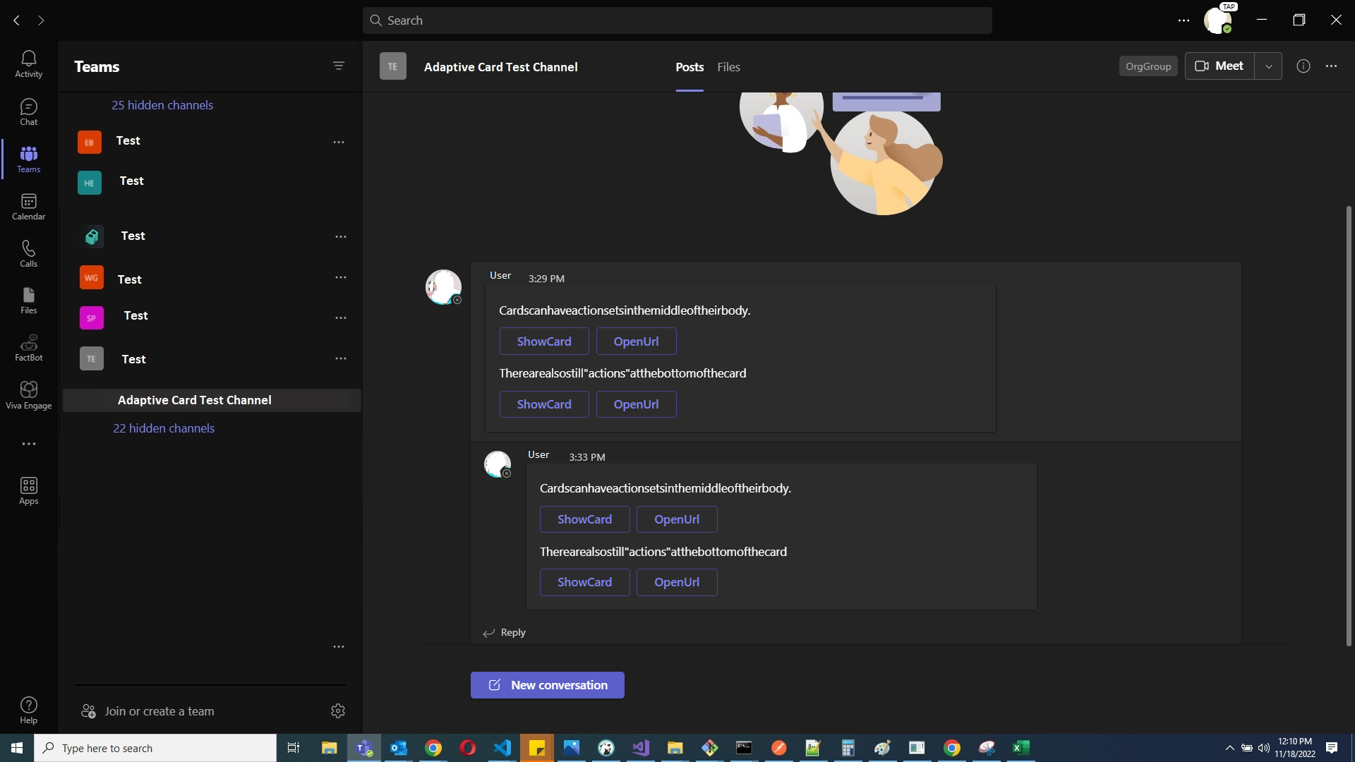 Issue with full width rendering in MS Teams Group Channel with Adaptive cards · Issue #7468 ...
